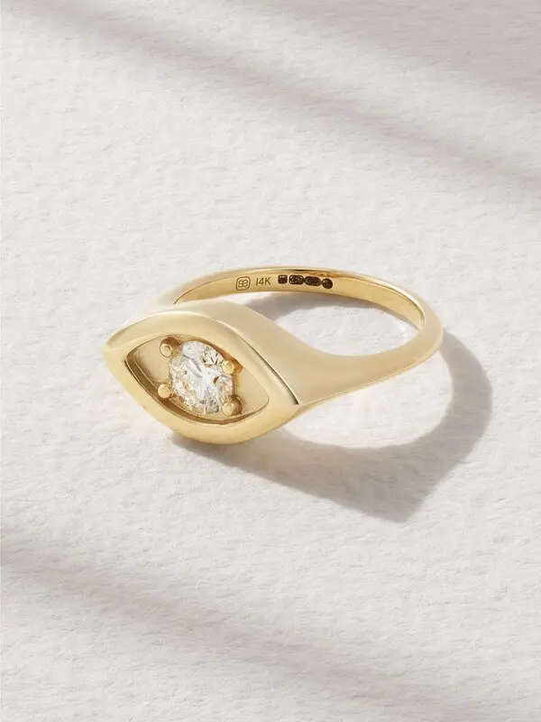 SYDNEY EVAN 14-karat Diamond Evil Eye Ring