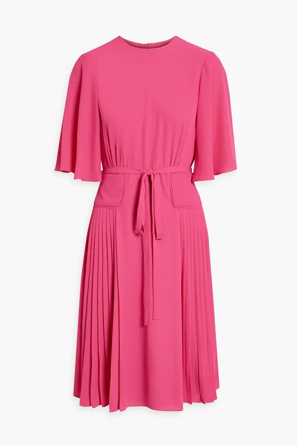 mikael aghal pleated crepe dress Mikael Aghal Pleated Crepe Dress In Black - 55% Off