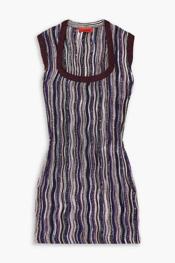 Missoni Sequin-embellished Crochet-knit Mini Dress