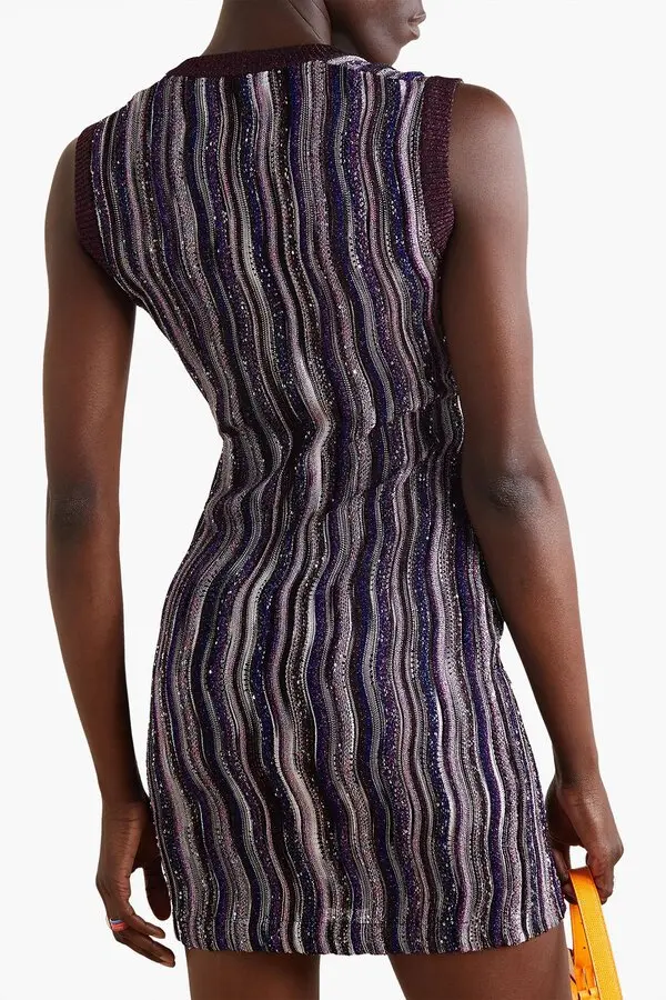 Missoni Sequin-embellished Crochet-knit Mini Dress