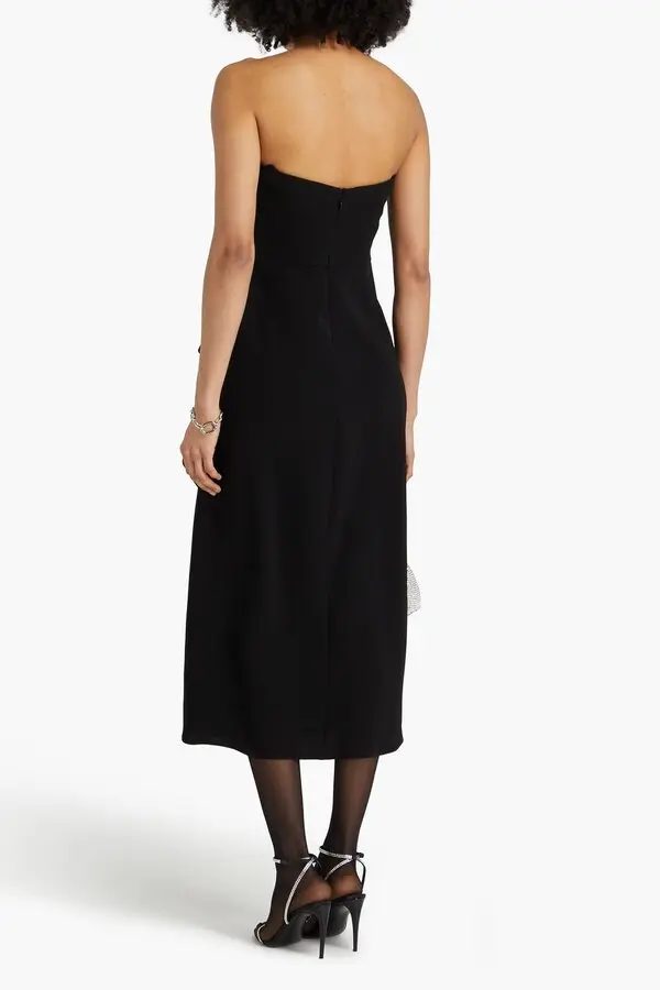 Simkhai Keelan Strapless Wrap-effect Crepe Midi Dress