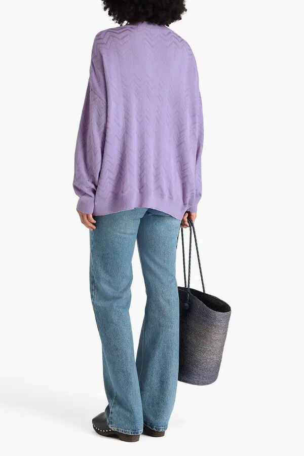 Missoni Crochet-knit Wool-blend Sweater - Lavender