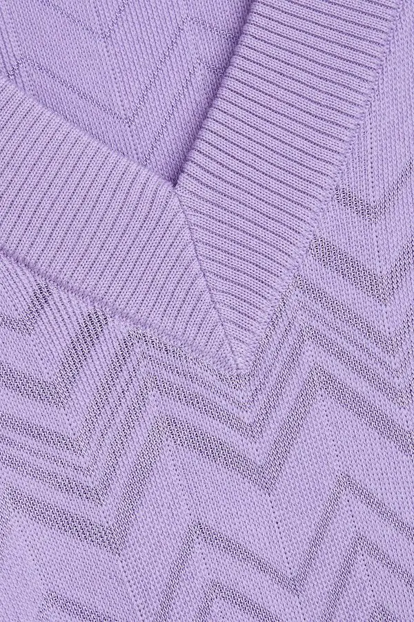 Missoni Crochet-knit Wool-blend Sweater - Lavender
