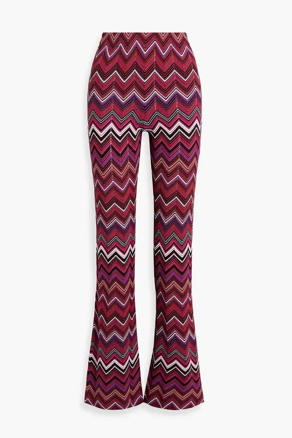 Missoni Crochet-knit Flared Pants - Tomato Red