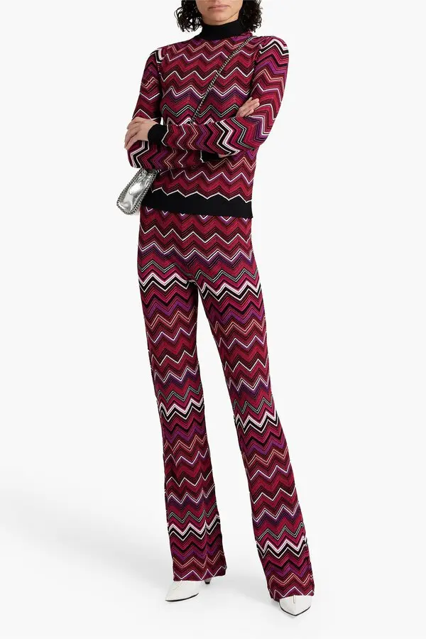 Missoni Crochet-knit Flared Pants - Tomato Red