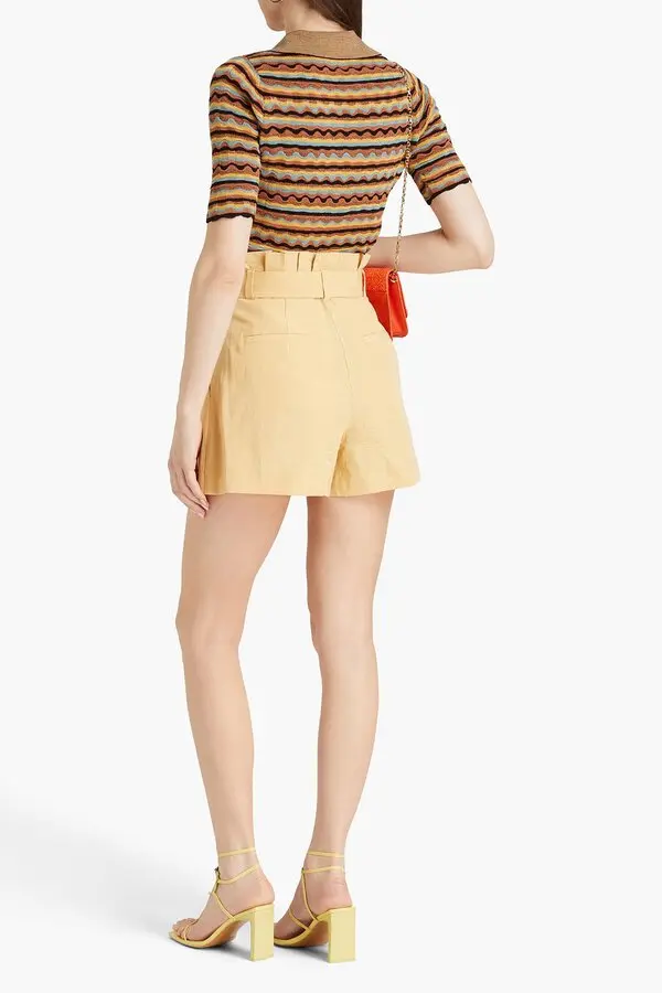Ulla Johnson Felix Metallic Crochet-knit Silk-blend Polo Top