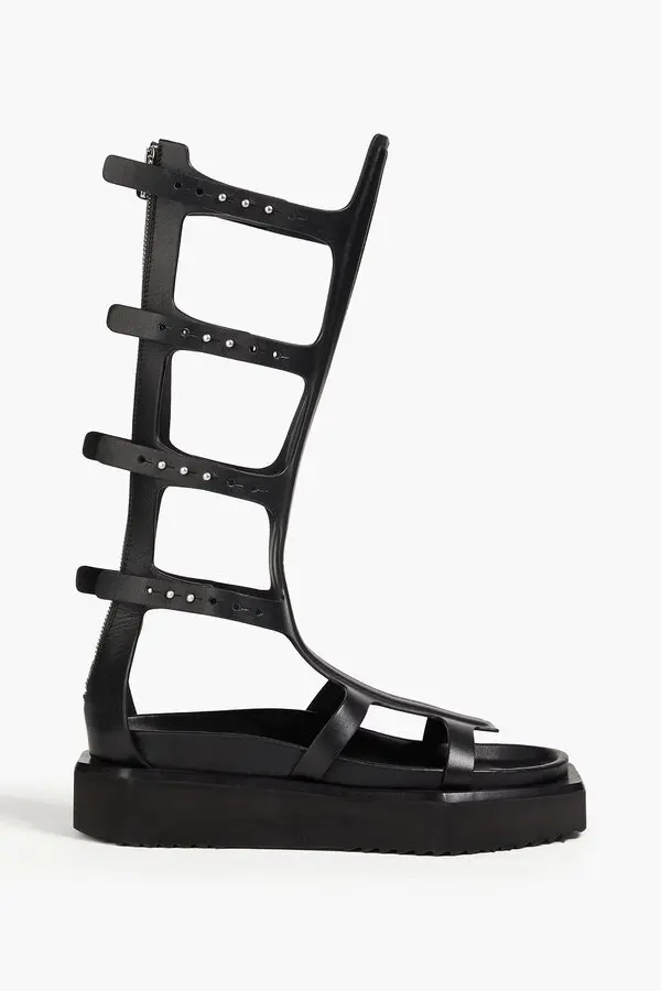 Rick Owens Turbo Cyclops Leather Platform Sandals