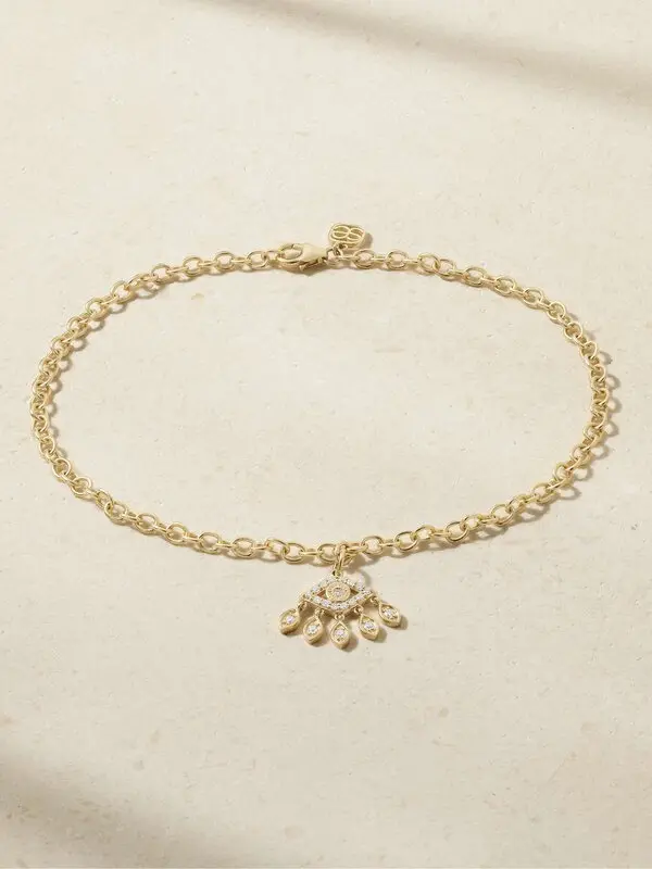 SYDNEY EVAN Evil Eye Diamond Anklet