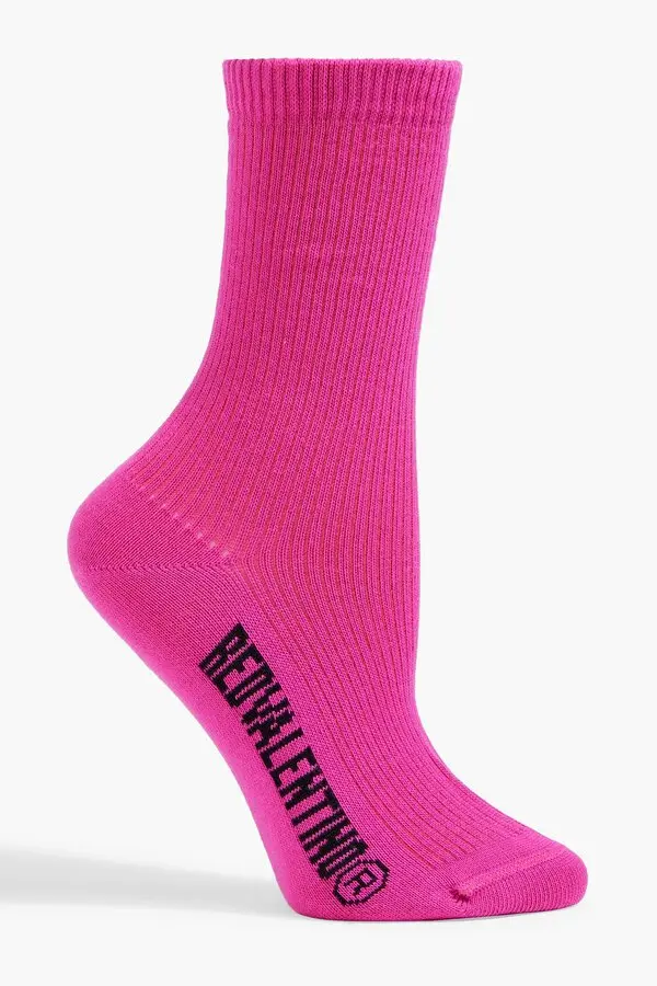 Red Valentino Set Of Three Ribbed Socks - Multicolor