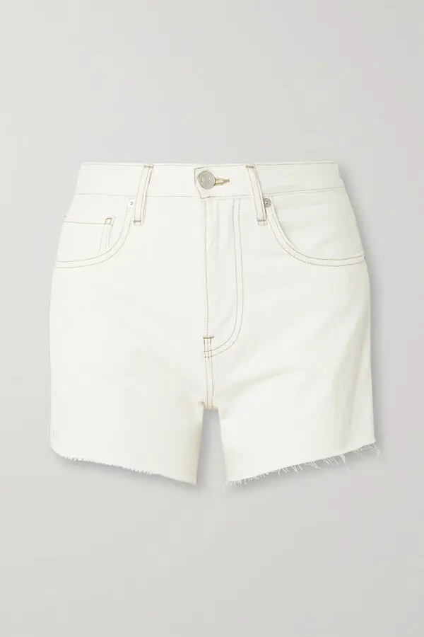 FRAME Le Super High Denim Shorts - White