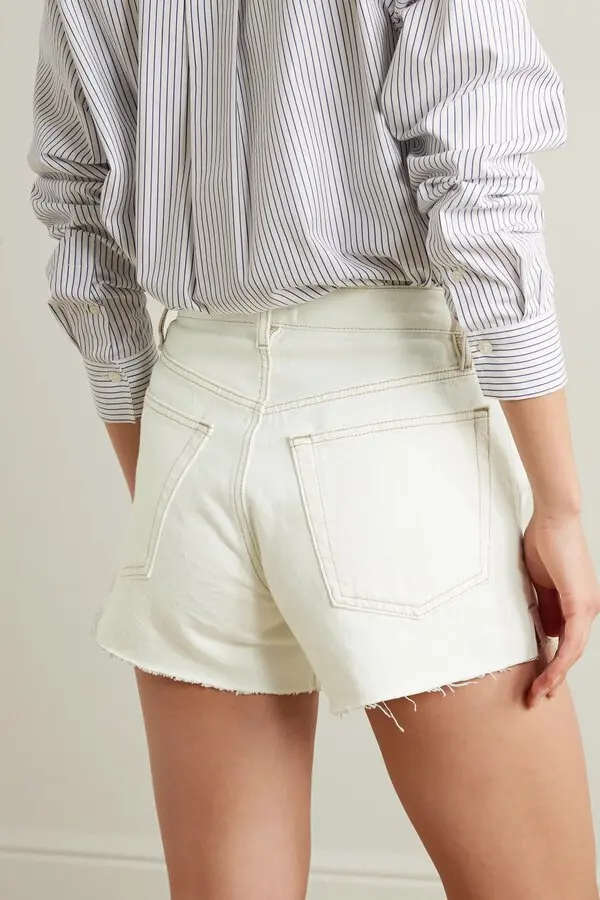 FRAME Le Super High Denim Shorts - White