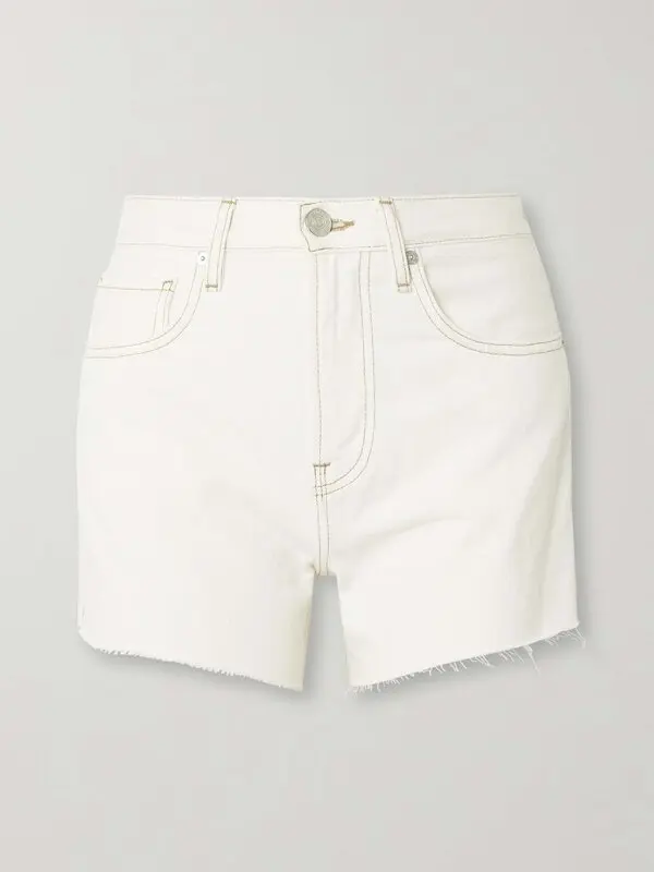 FRAME Le Super High Denim Shorts - White