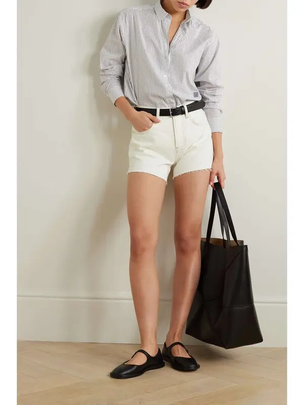 FRAME Le Super High Denim Shorts - White