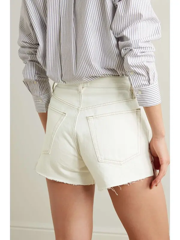 FRAME Le Super High Denim Shorts - White
