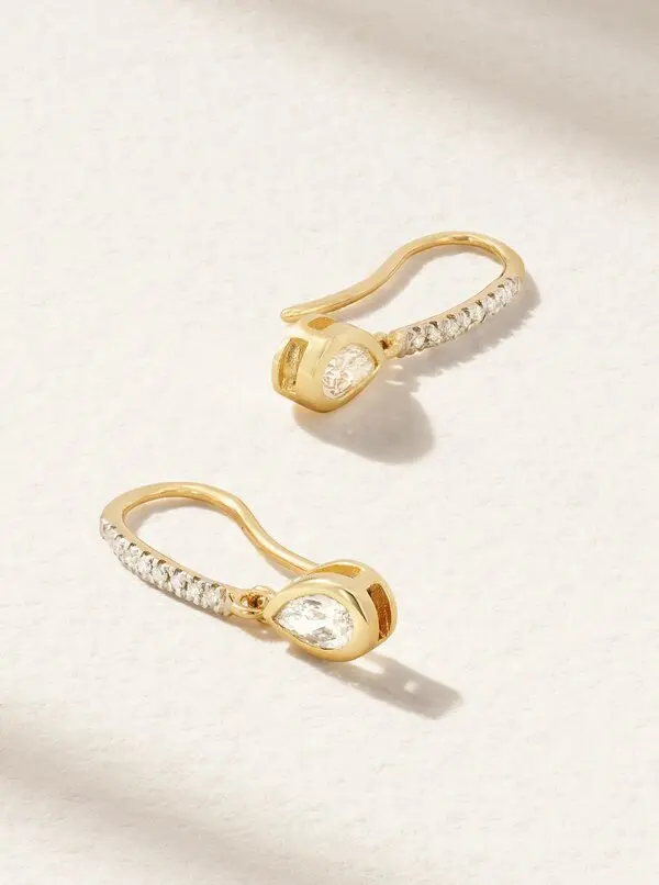 Mateo 14-karat Diamond Dangle Earrings - Gold