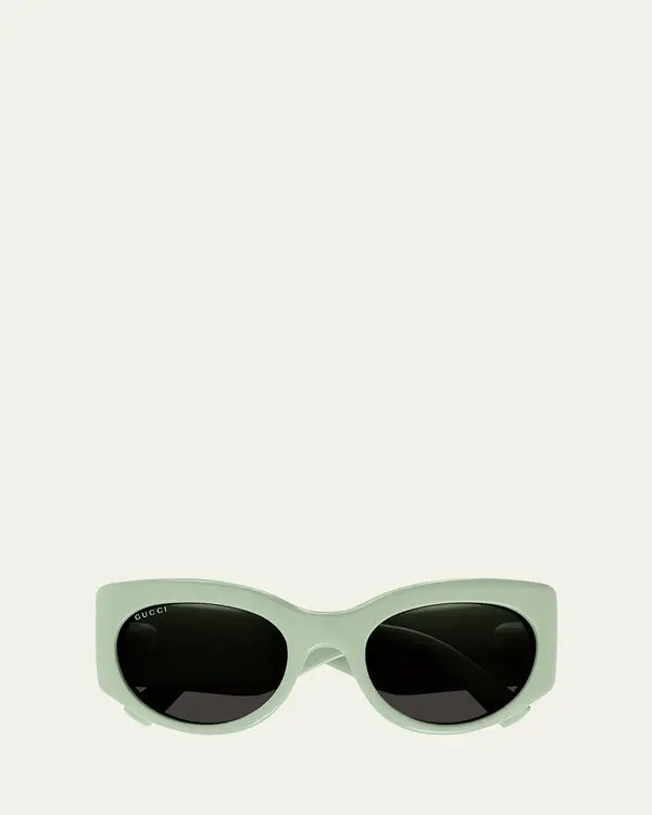 Gucci Gg Round Frame Sunglasses - Green