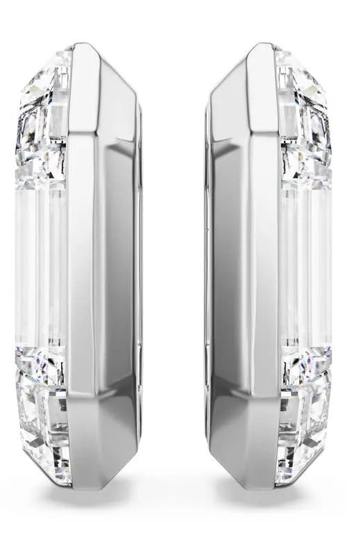 SWAROVSKI Lucent Hoop Earrings - White/ Silver