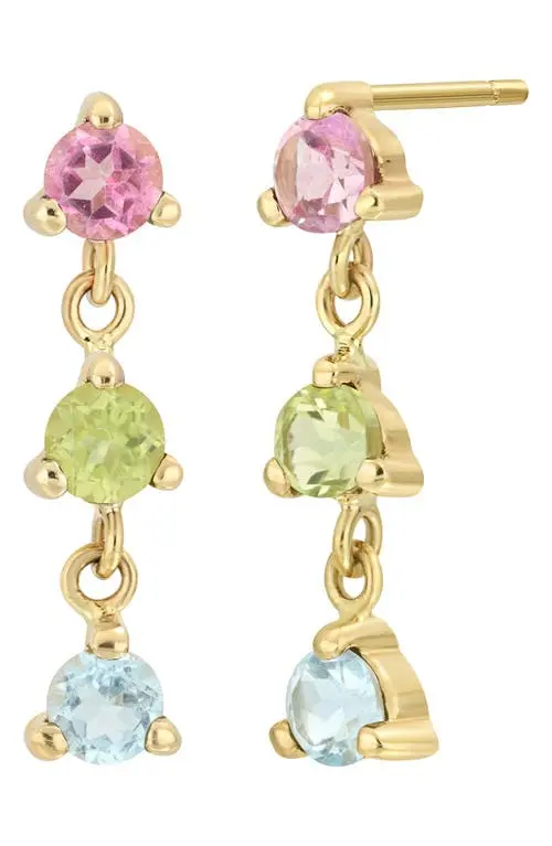 Bony Levy Semiprecious Stone Drop Earrings - 14k Yg Pink Blue Topaz Peridot