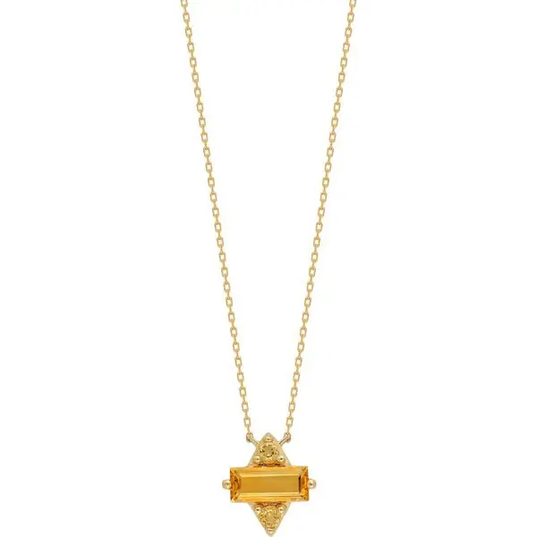 Bony Levy 14k Gold Semiprecious Stone Pendant Necklace - 14k Yellow Gold Citrine