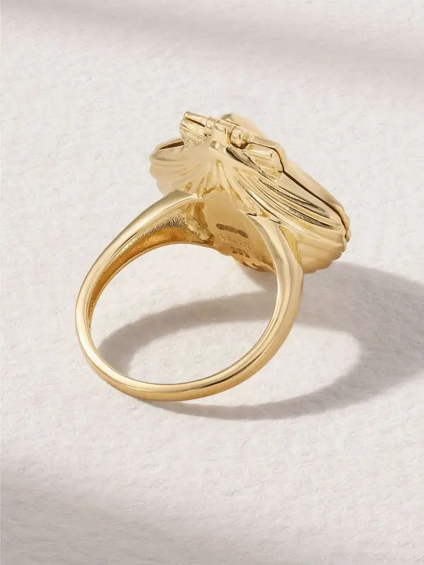 Mateo Lady Venus Diamond And Pearl 14-karat Ring