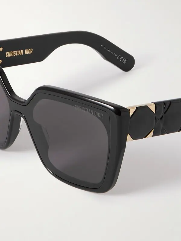 Lady Dior Black Square Quilted Acetate Sunglasses Lady 95.22 B1I cat-eye sunglasses in black - Dior Eyewear  main image 3