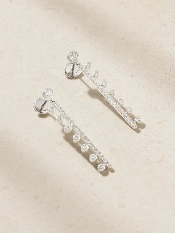 De Beers Dewdrop 18-karat White Diamond Earrings