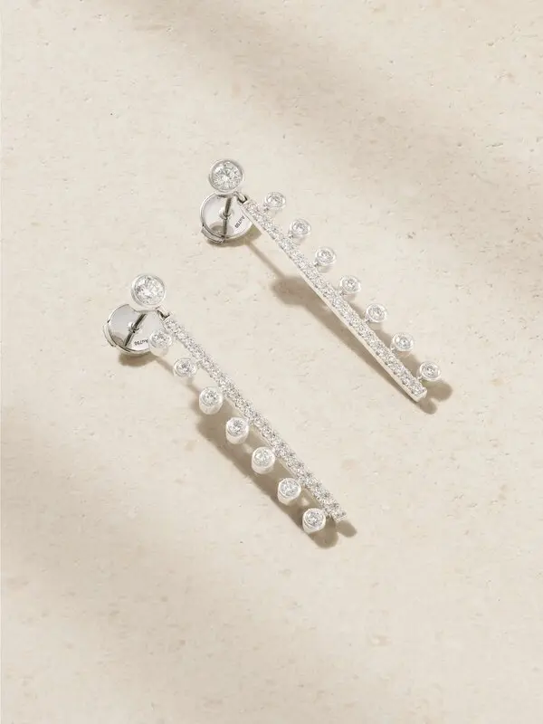 De Beers Dewdrop 18-karat White Diamond Earrings