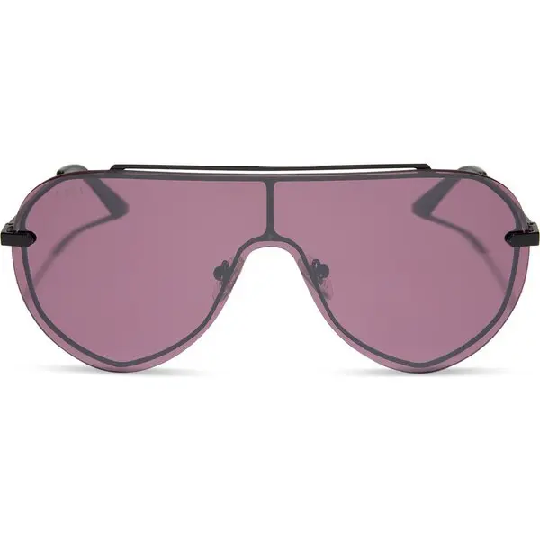 DIFF Imani Gradient Shield Sunglasses - Aubergine With Silver Flash