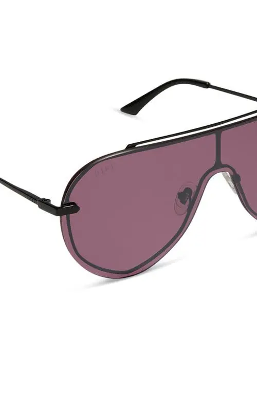 DIFF Imani Gradient Shield Sunglasses - Aubergine With Silver Flash