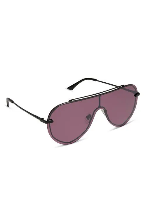 DIFF Imani Gradient Shield Sunglasses - Aubergine With Silver Flash