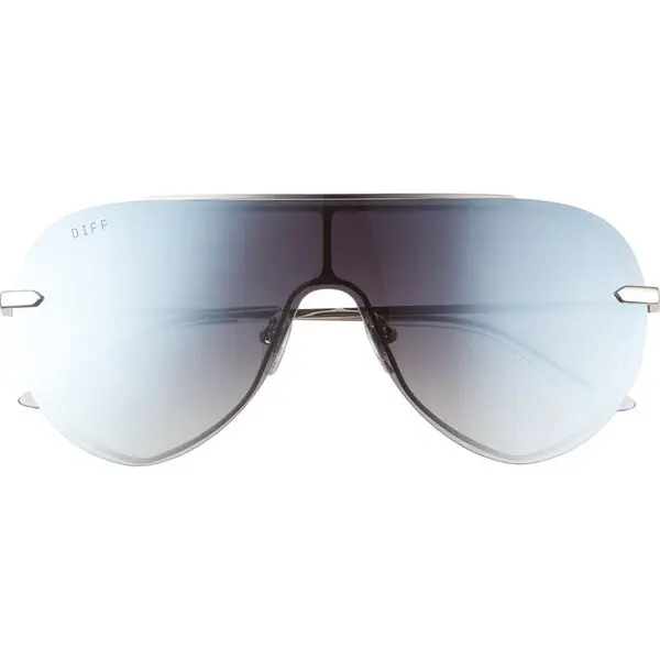 DIFF Imani Gradient Shield Sunglasses - Grey Gradient W Silver Flash