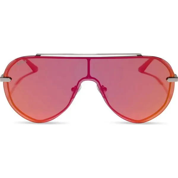 DIFF Imani Gradient Shield Sunglasses - Gunmetal/red Hot Mirror