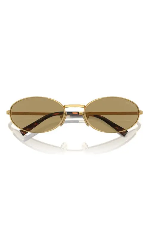 Prada 59mm Oval Sunglasses - Gold