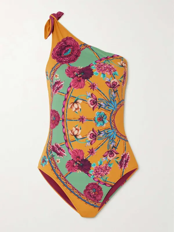 La DoubleJ Goddess One-shoulder Printed Swimsuit