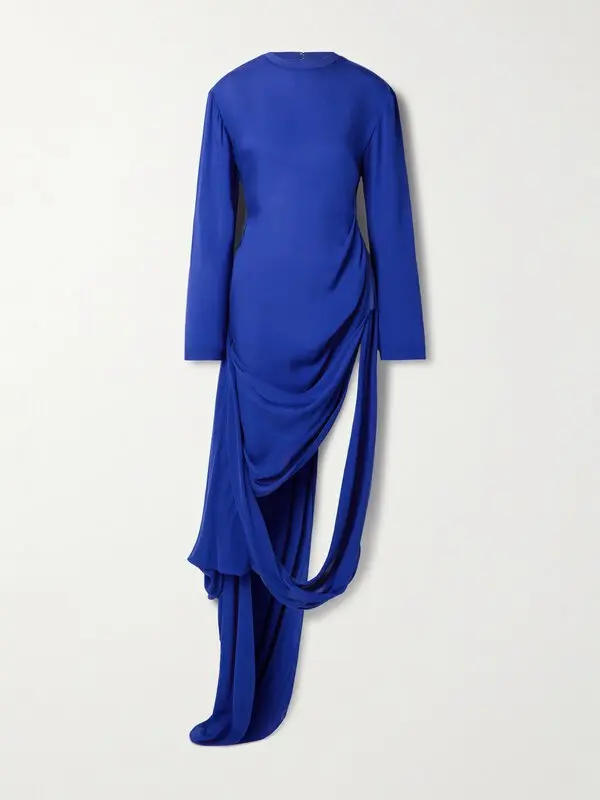Acne Studios Asymmetric Draped Maxi Dress - Blue