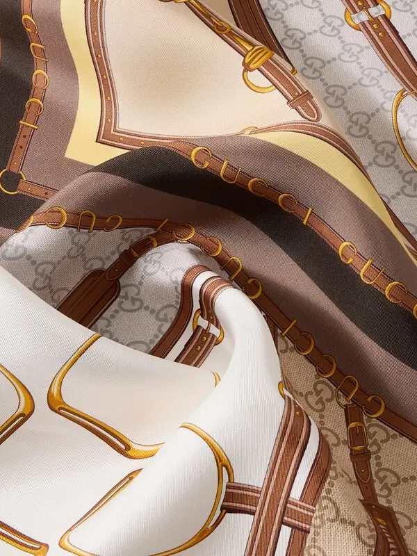 Gucci Printed Silk-twill Scarf - Neutrals