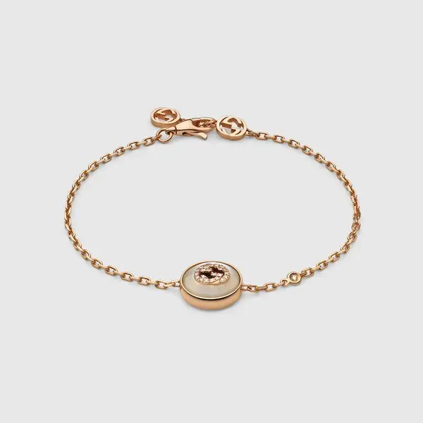 Gucci Interlocking G Diamond Bracelet - Rose Gold