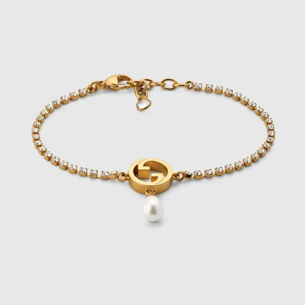 Gucci Blondie Crystal Bracelet - Gold-toned Metal
