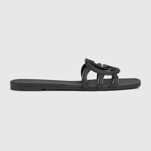 Gucci Interlocking G Slide Sandal - Black