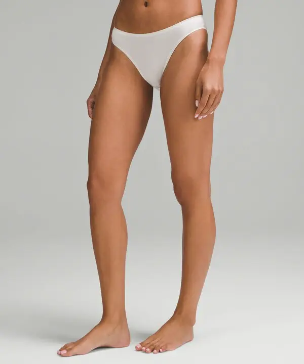 Lululemon Wundermost Ultra-soft Nulu Mid-rise Bikini Underwear - Bone