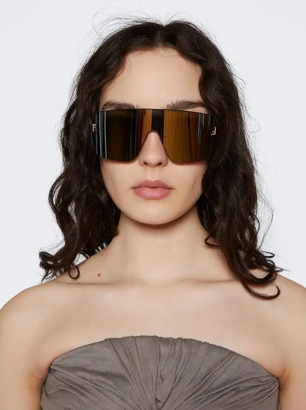 FENDI MIRRORED STRIPED SHIELD SUNGLASSES Fendi | Accessories | Fendi Mirrored Striped Shield  main image 4