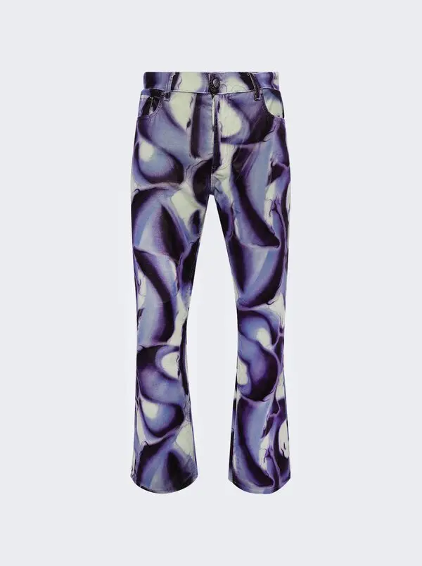 CASELLA MEYER Flared Denim Pants - Purple