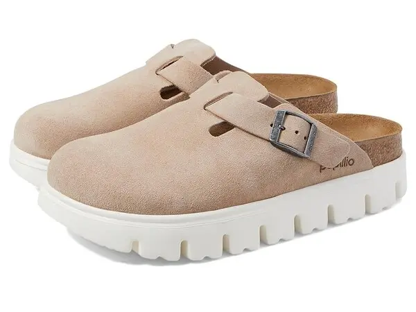 BIRKENSTOCK Boston Chunky Platform Clogs - Beige
