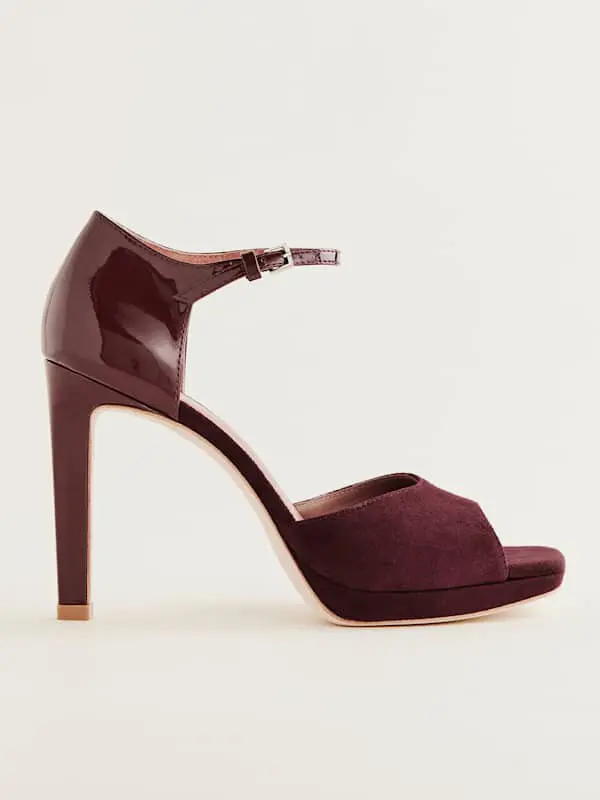 REFORMATION Gloria Heeled Platform Sandal - Red