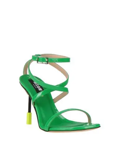 MSGM Leather Ankle Strap Sandals - Green