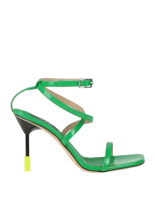 MSGM Leather Ankle Strap Sandals - Green