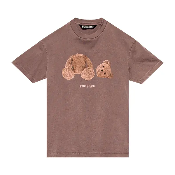 Palm Angels Gd Pa Bear Classic Tee 'grape/white - Purple