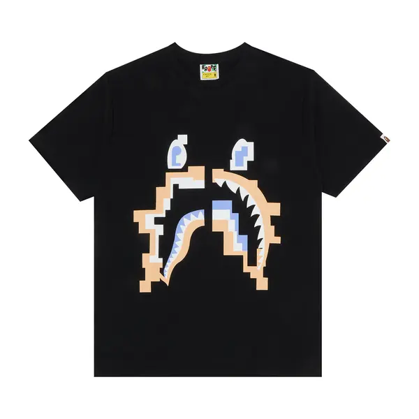 A BATHING APE Digital Shark Tee - Black