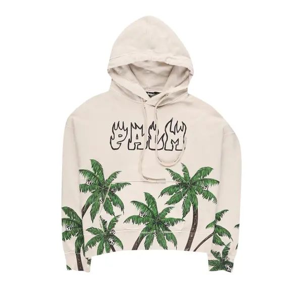 Palm Angels Palms And Skull Vintage Hoodie - White