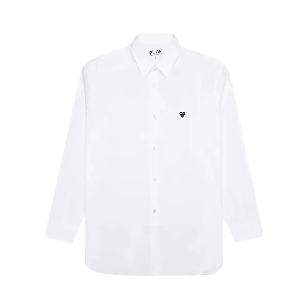 Play Comme Des Garcon Small Heart Button Down - White